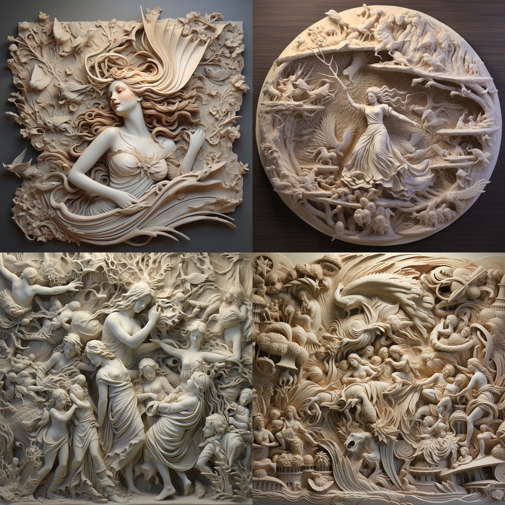 Bas-relief Prompt Style for Midjourney & Stable Diffusion • Style Reference